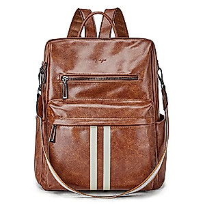 OPAGE Leather Backpack Purse for Women Fashion Designer Ladies Shoulder bags Travel Backpack