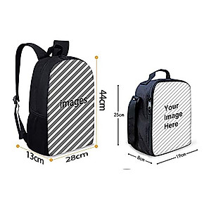 ELEIN Color Shark Printed Schoolbag Students Book Bag Set with Lunch Box Kids Backpack Adults Daypack