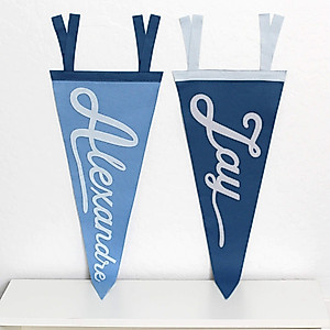 Lulu's Playhouse Custom Felt Name Pennant Flag - Personalized Banner Sign Wall Decor Kids Room Nursery