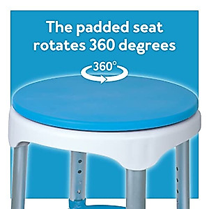 Carex Easy Swivel Bath Stool and Bathtub Stool - Shower Stool, Adjustable Rotating Bath Seat and Shower Chair for Elderly with Storage Tray, Shower Stools For Seniors