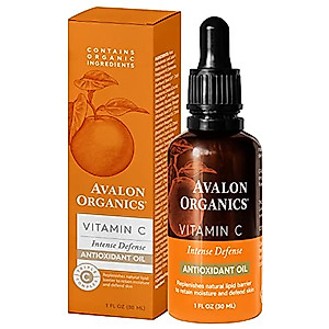 Avalon Organics Vitamin C Oil , Anti-Aging Serum with Essential Fatty Acids, Vitamin E, Hydrating & Brightening Serum, Helps Reduce Lines & Wrinkles