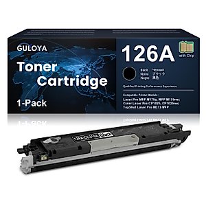 (New Chip) 126A Black Toner Cartridge 1-Pack, 126A CE310A Toner Replacement for HP 126A Toner Compatible with Laser Pro 100 Color MFP M175, Laser Pro CP1025, TopShot Laser Pro M275 MFP Series Printer