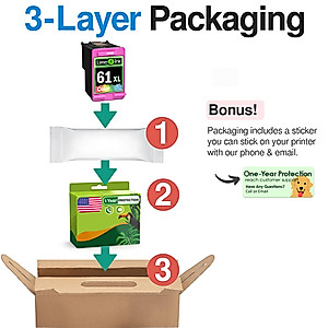 Limeink Remanufactured Ink Cartridge Replacement 61XL High Yield for HP 1000 1010 1050 1055 1510 1512 2000 2050 2510 2512 2514 2540 2542 2543 2549 3000 3050 3050A 3051A 3052A 3052A 3054A Envy -1 Color