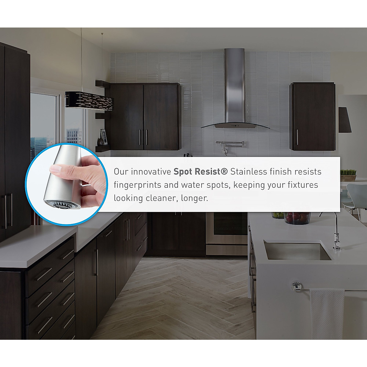 Moen S3946SRS Transitional Deck Mounted Kitchen Soap Dispenser with Above the Sink Refillable Bottle, Spot Resist Stainless