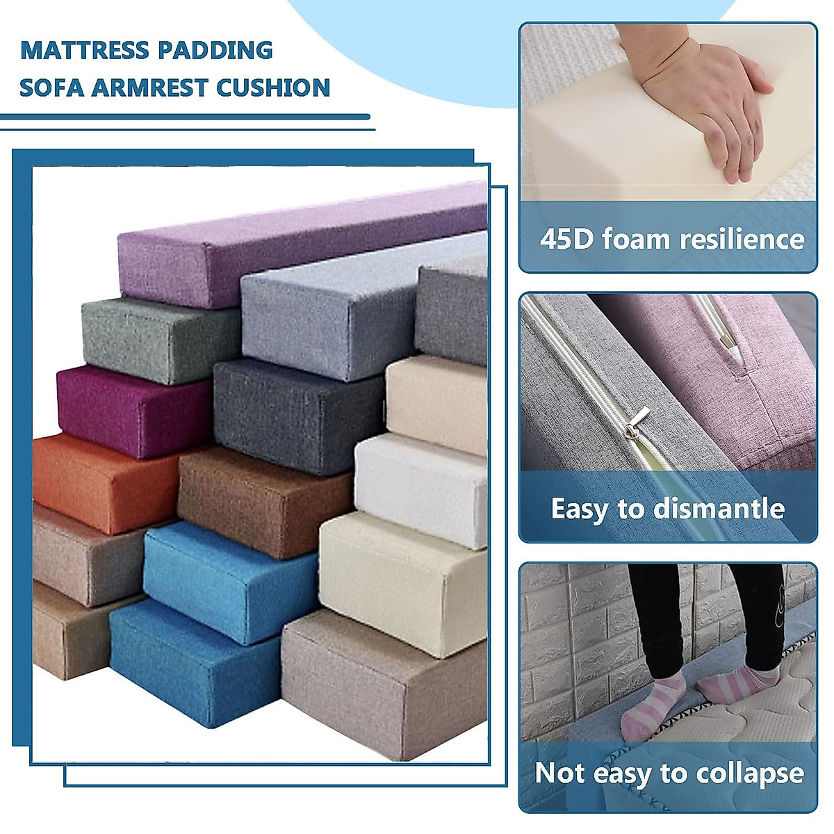 Bed Gap Filler，Mattress Space Filler, Mattress Extender，Close Gap Between Mattress and Headboard or Wall, for Twin/Full/Queen/King Bed, Removable and Washable Cover(E,100x8x15cm/39x3x6in)
