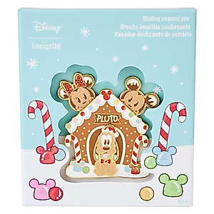 LOUNGEFLY DISNEY MICKEY AND FRIENDS GINGERBREAD PLUTO HOUSE 3 INCH PIN