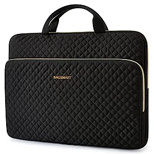 Laptop Sleeve 14 inch, BAGSMART Laptop Carrying Case Compatible with 13-13.3 inch Notebook, Compatible with MacBook Pro 14 Inch, MacBook Air, Laptop Protective Bag with Pocket, Handles, Black…