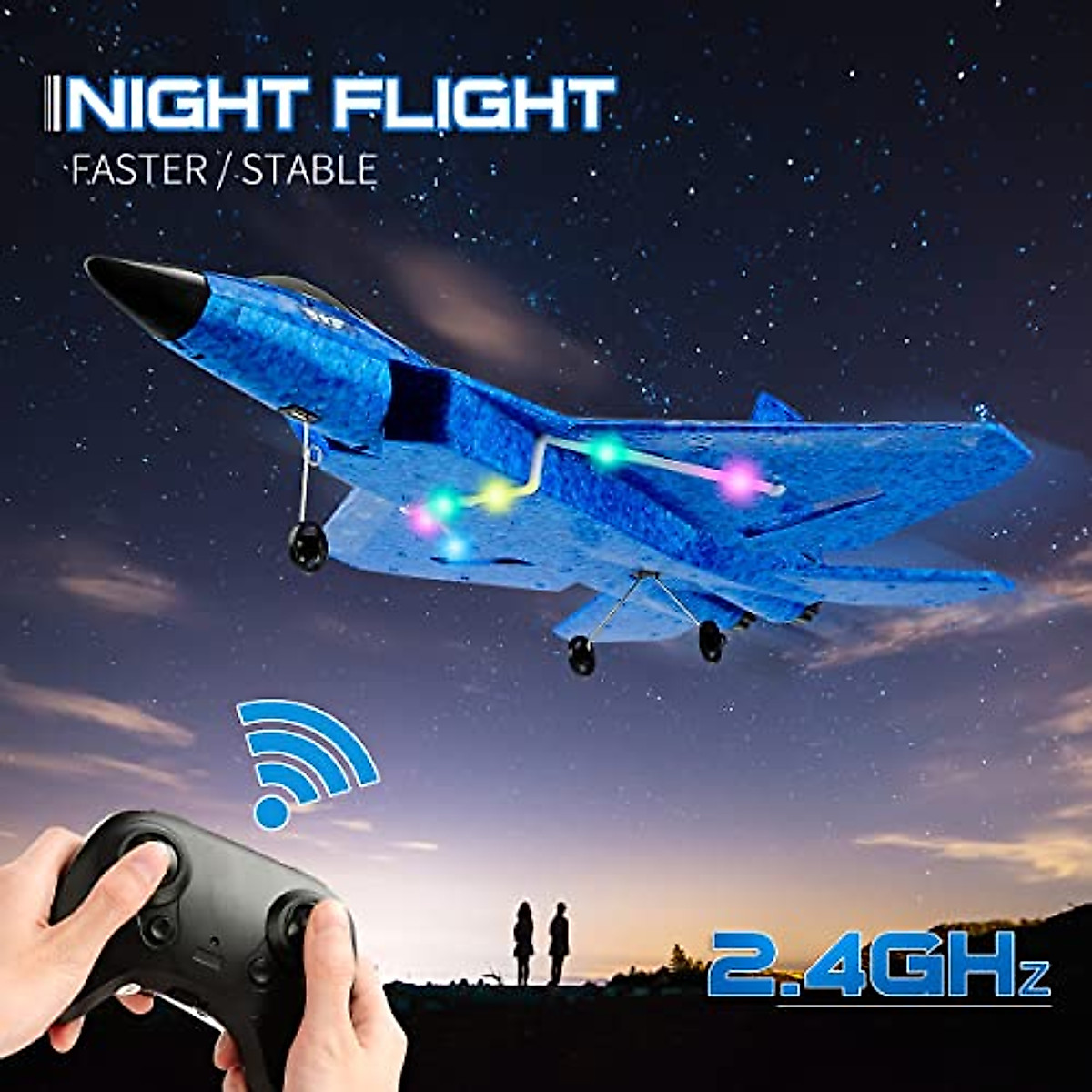 RC Plane, F22 RC Airplane Fighter Ready to Fly, 2.4Ghz 2 Channel Remote Control Plane, RC Airplanes Toy for Boys Girls Kids Beginners