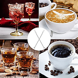 8 Pieces Stainless Steel Coffee Beverage Stirrers Drink Swizzle Stick with Small Rectangular Paddles, Beverage Stirrers for Coffee Cocktail Chocolate Milk Juices