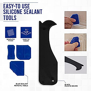 MIH TOOLS Caulking Tool Kit-[34 Pcs] 3 in 1 Silicone Caulking Tools, Grout & Caulk Remover Scraper, Sealant Finishing, Stainless Steelhead, Glass Glue Angle Scraper for Kitchen, Bathroom Floor, Window