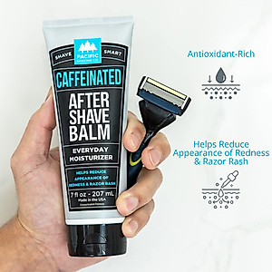 Pacific Shaving Company Caffeinated Aftershave - Helps Reduce Appearance of Redness, With Safe, Natural, and Plant-Derived Ingredients, Soothes Skin, Paraben-Free, Made in USA, 3.4 oz (4-Pack)