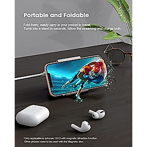 CYBORIS Wireless Charger 3 in 1, 15W Charging Station Magnetic Foldable, Wireless Charging Station for Multiple Devices Compatible with iPhone, Samsung, AirPods 3/2/Pro, iWatch (Adapter Included)