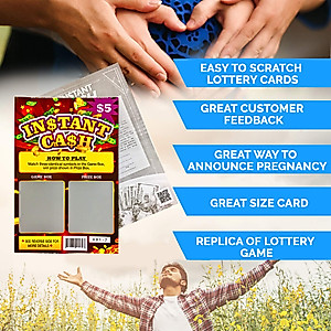 10 Pack - Pregnancy Announcement Lottery Scratch-Off Tickets | 4x6 Authentic Looking | Great for Baby Announcements | Perfect for Pregnancy Announcement for Grandparents, Future Dad, or Friends!