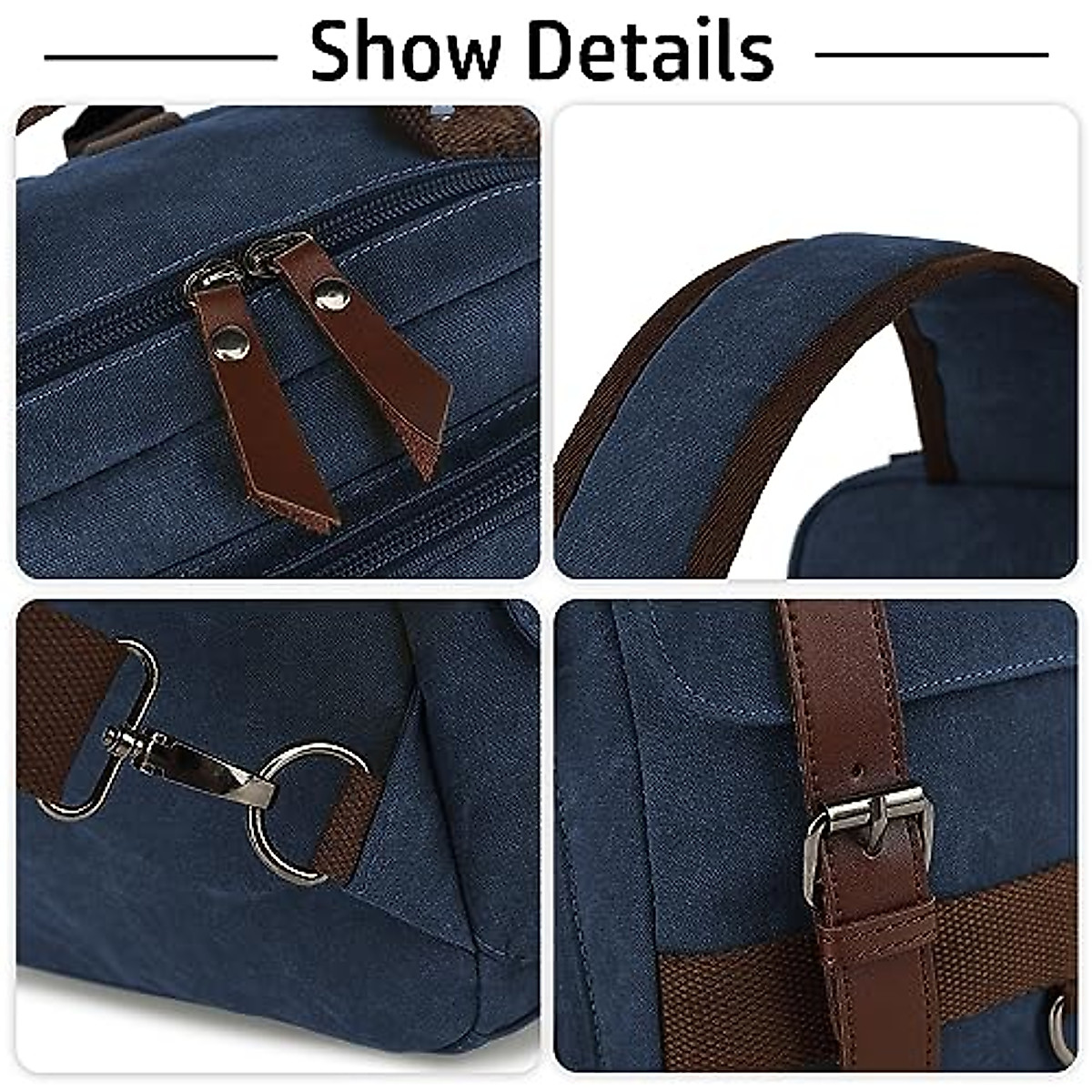 Vintage Canvas Crossbody Bag, Laptop Crossbody Bag, Men's Crossbody Bag, Lightweight Canvas Single Shoulder Bag, Travel Crossbody Bag, Casual Travel, Cycling Darkblue
