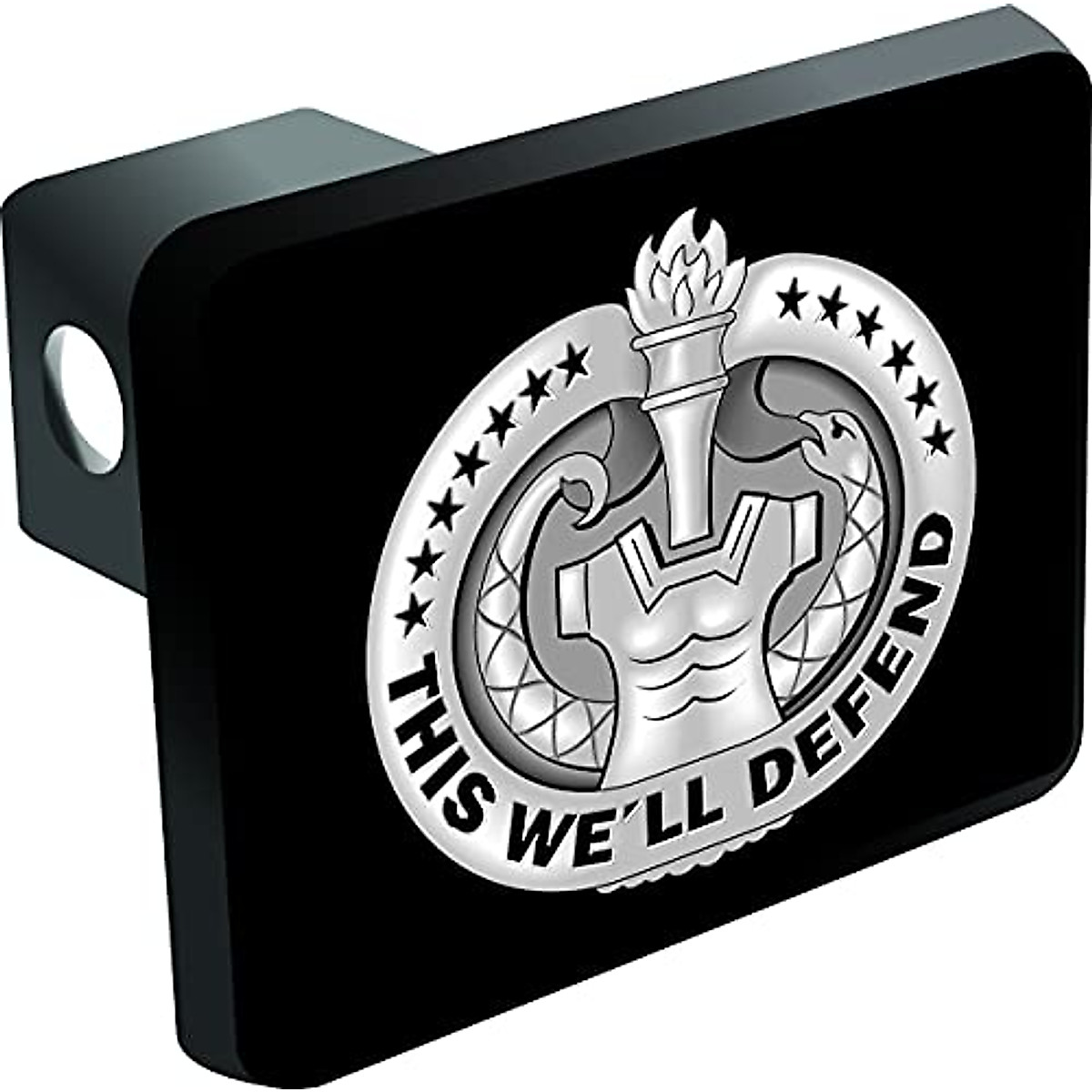U.S. Army Drill Sergeant Badge Gray Trailer Hitch Cover