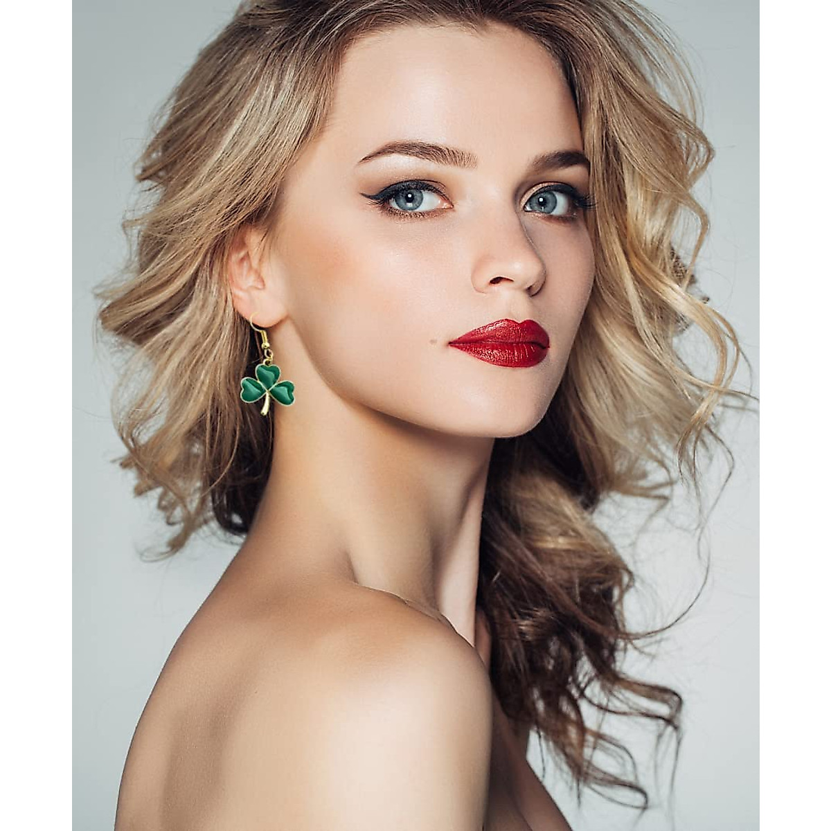 St. Patrick's Day Earrings for Women Shamrock Irish Earrings Hat Green Earrings for Irish Holiday (A)