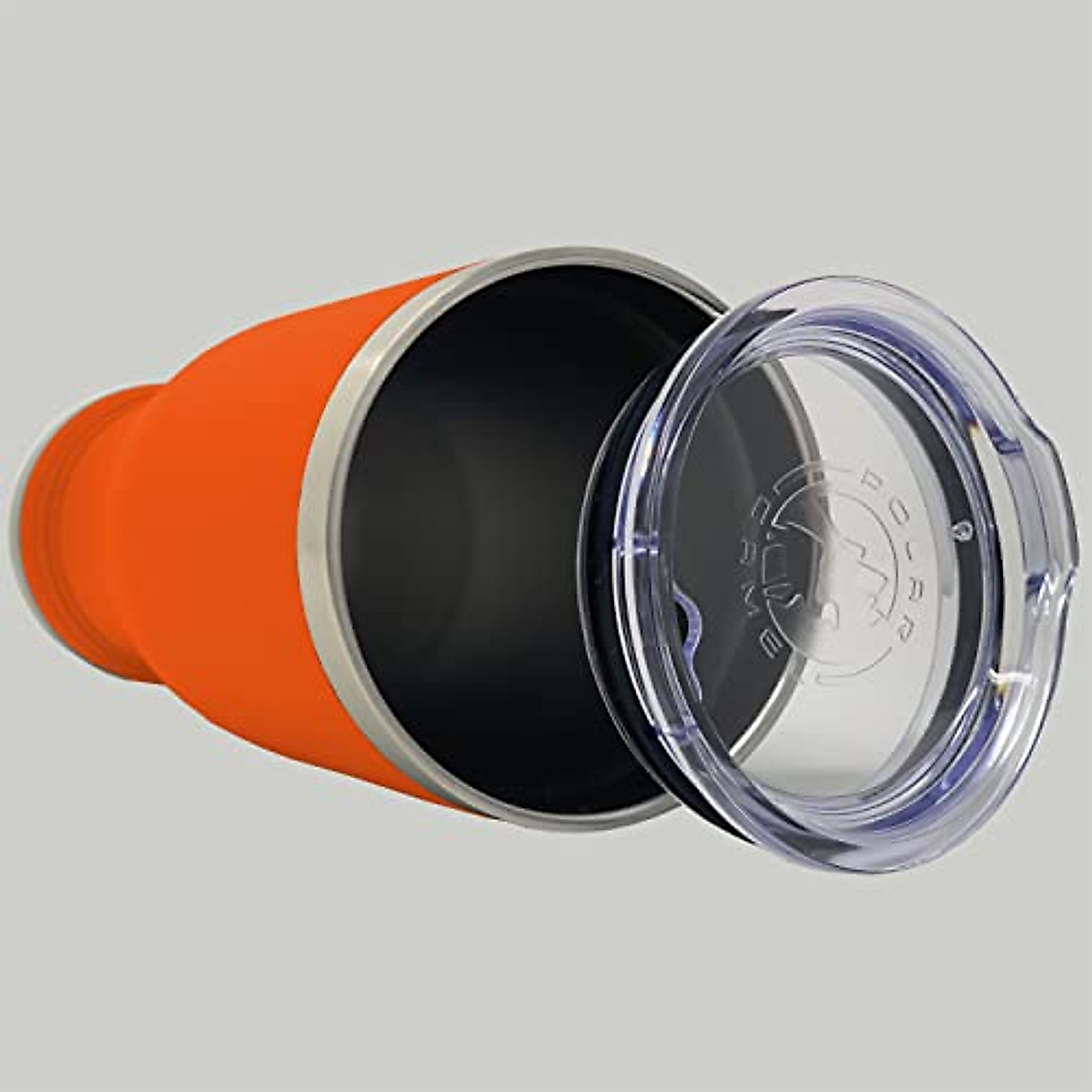 LaserGram 14oz Vacuum Insulated Pilsner Mug, Horseshoe Plain, Personalized Engraving Included (Orange)