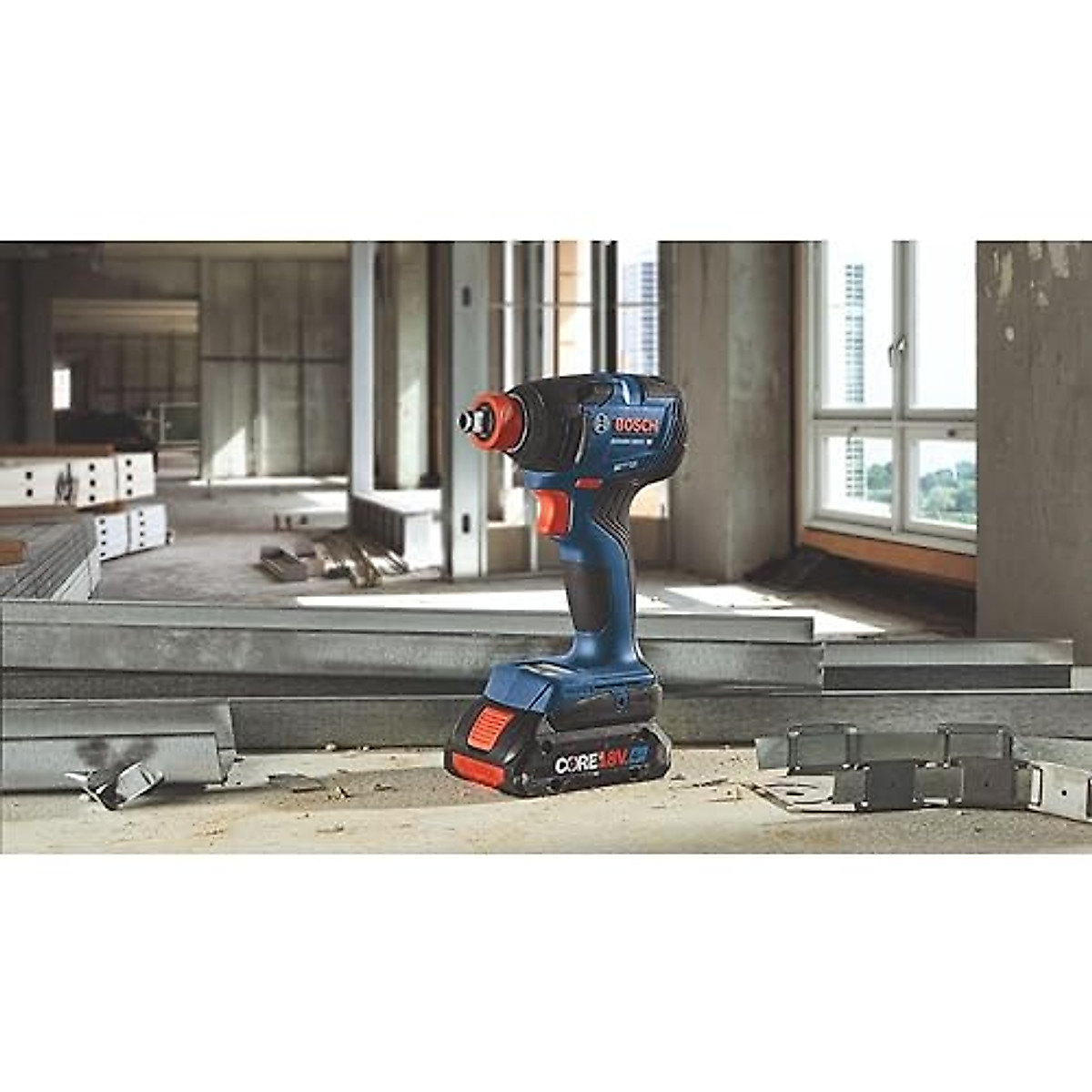 BOSCH GDX18V-1860CB23 18V Connected-Ready Two-In-One 1/4 In. and 1/2 In. Bit/Socket Impact Driver/Wrench Kit with (1) CORE18V® 4 Ah Advanced Power Battery and (1) 2 Ah Standard Power Battery