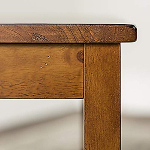 Walker Edison Modern Farmhouse Wood X-Back Armless Dining Chairs Kitchen, Set of 2, Brown