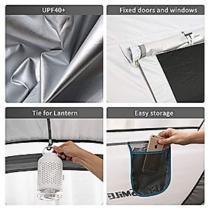 EchoSmile Instant Tent for Camping, 6 Person Pop Up Tent, Water Resistant Dome Tent, Easy Setup for Camping Hiking and Outdoor, Portable Tent with Carry Bag, for 3 Seasons