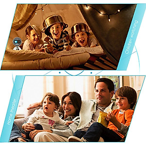 Projector, GooDee Portable Mini Projector LED Video Projector Compatible with Fire TV Stick/PS4/USB/HDMI/SD/AV, Pocket Movie Projector Support HDMI Smartphone PC Laptop USB for Home Theater Movie Game