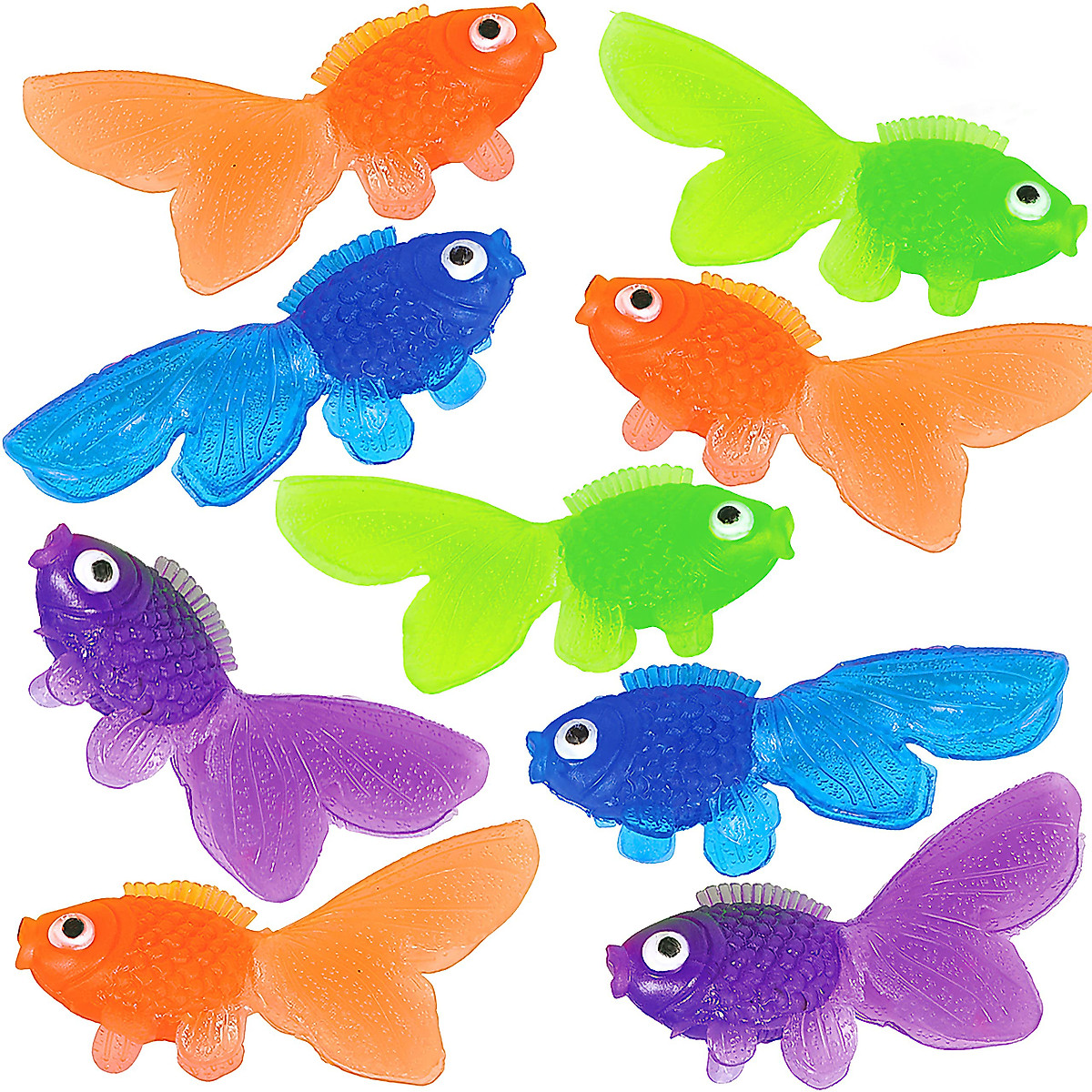 Buy Bedwina Plastic Vinyl Goldfish Toys - 144 Bright Neon Fish Sets