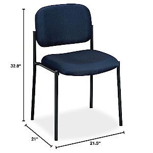 HON Scatter Guest Chair - Upholstered Stacking Chair without Arms, Navy (HVL606)