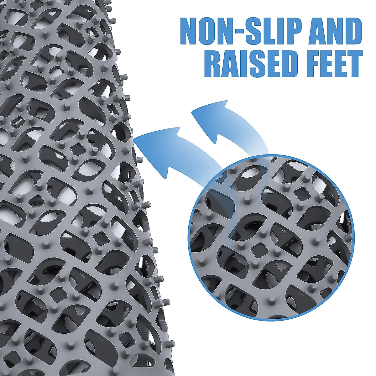 JUSTOGO Silicone Sink Mat, Left & Right Drain Sink Protectors for Kitchen Sink Grid Accessory, 1 PCS Non-slip Sink Mats for Bottom of Kitchen Farmhouse Stainless Steel Porcelain Sink (28.2''x 14.2'')