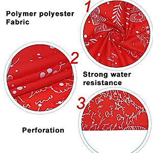 Alishomtll 4 Pcs Merry Christmas Shower Curtain Sets with Non-Slip Rugs, Toilet Lid Cover and Bath Mat, Christmas Tree Shower Curtain with 12 Hooks, Red Shower Curtain for Bathroom Decoration