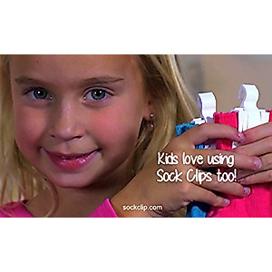Amazing Sock Clip Sock Holder, Made in U.S.A. Laundry Time Saver, Washer-Dryer Safe, Rainbow Color Assorted 32 Clips, (8 Each of 4 Colors)