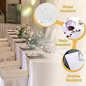 6 Pack White Tablecloths for 6 Foot Rectangle Tables 60 x 102 Inch - 6ft Rectangular Bulk Linen Polyester Fabric Washable Long Table Clothes for Wedding Reception Banquet Party Buffet Restaurant