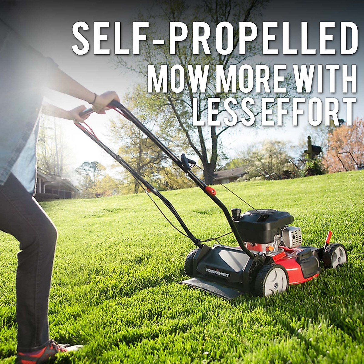 PowerSmart Gas Lawn Mower 21-Inch Self Propelled with 170cc Engine 3-in-1 Walk Behind DB2321SR