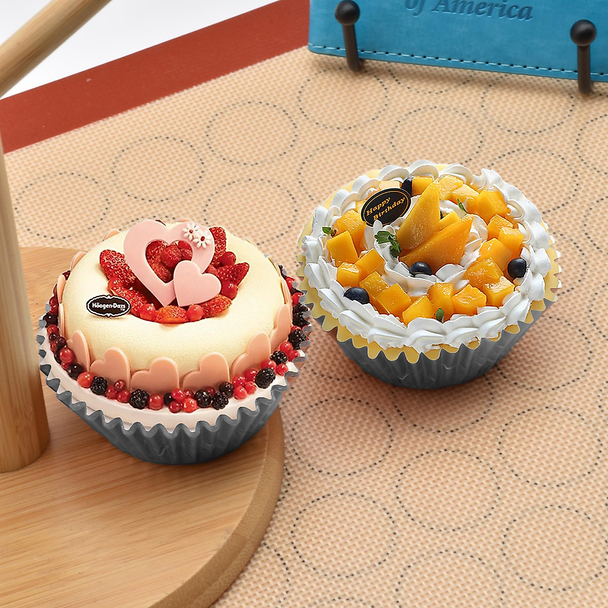 200 Pcs Rose Gold Foil Cupcake Liners Standard Baking Cups Muffin Paper Cases