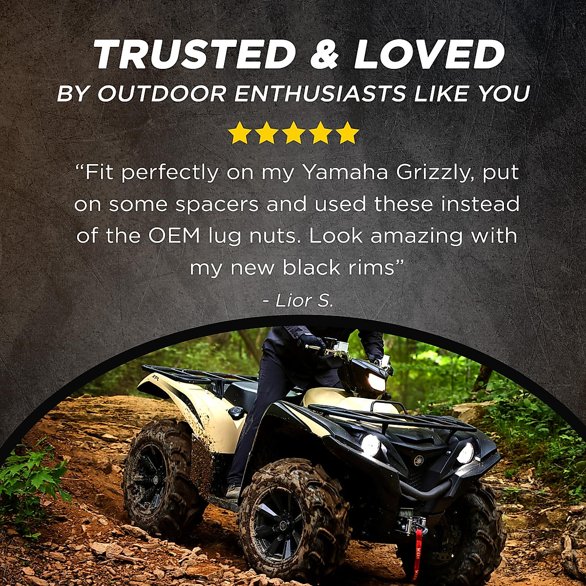 Southern Powersports Tapered Lug Nuts, 16-Piece Black Lug Nut Set, Replacement Wheel Nuts for Polaris, Can Am, Honda, Yamaha, Kawasaki and Suzuki, M10 X 1.25 Thread Pitch, 14mm Hex Head, Alloy Steel