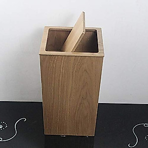 WSLLK Under Sink Trash can Japanese Garbage Bin Luxury Styling Living Room Bedroom Office Home Wastepaper Wooden Trash Bin Can