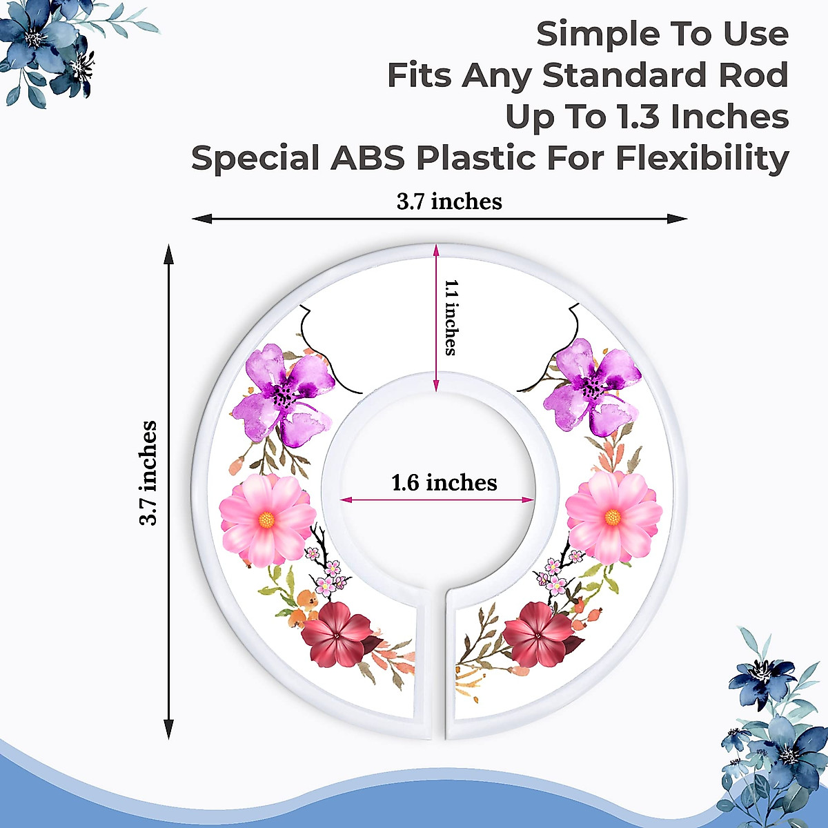 NEUTA 10x (Floral) Baby Closet Dividers with Marker - Double-Sided 0-24 Months - 2 Blank Baby Closet Size Dividers – ABS Plastic Baby Clothes Dividers for Closet - Baby Hanger Dividers…