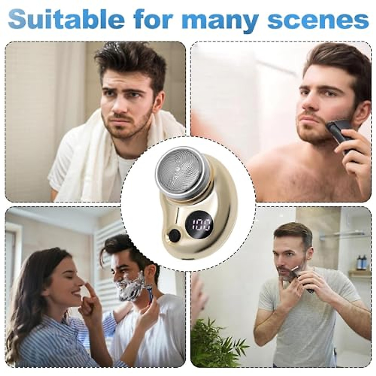 Mini Razor, Daily Shaving Razor, Electric Shaver, Portable Wet Dry Face Razor, Rechargeable Small Facial Shaver, Mens Grooming Kit, Mens Rotary Shavers, Women Epilator, Razor Kit for Men Home Travel