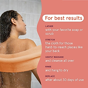 Cleanlogic Body Exfoliating Cloth, Stretchy Exfoliator Bath and Shower Washcloths for Smooth and Softer Skin, Reusable Daily Skincare Tool, Assorted Colors, 3 Count Value Pack