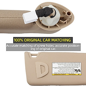 Dasbecan Beige Left Driver Side Sun Visor with Light Compatible with Honda Accord 2008 2009 2010 2011 2012 Replaces# 83280-TA5-A51ZA 83280TA5A51ZA