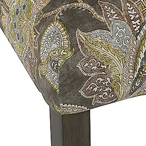 HomePop Parsons Classic Upholstered Accent Dining Chair, Set of 2, Multicolor Gray Floral
