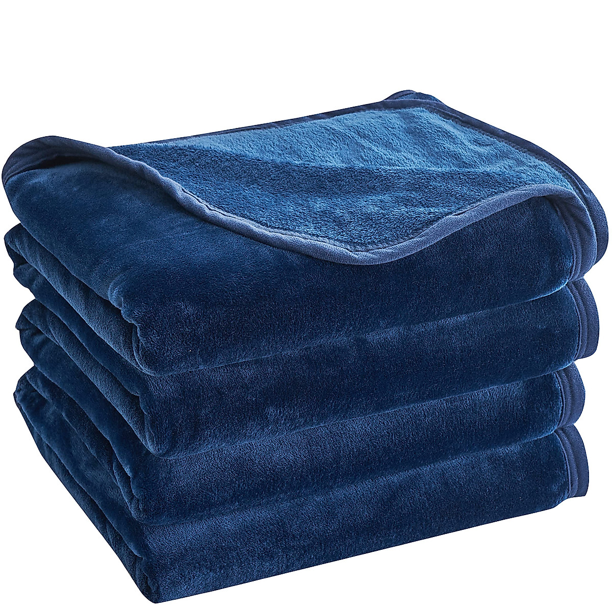 ELNIDO QUEEN Fleece Throw Blanket for Couch Navy Blue - 330GSM Lightweight Fuzzy Cozy Soft and Cooling Blankets for Sofa, Bed, 50x60 inches