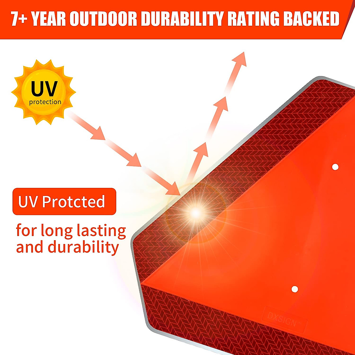 Slow Moving Vehicle Sign,Slow Moving Vehicle Triangle Sign,Aluminum 14"x16"3M Reflective for Golf Cart