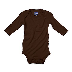 KicKee Pants Long Sleeved One-Piece, Bark, 3-6 Months