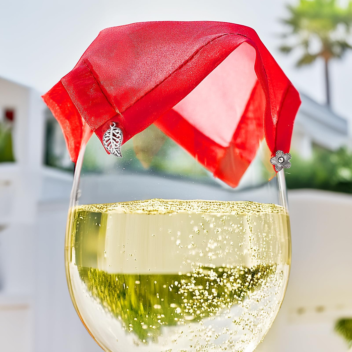 DRXX FEXE Wine Glass Covers to Keep Bugs Out,Weighted Outdoor Wine Glass Covers,Set of 4,Multicolor Set,Breathable,Reusable Drink Tops,for Picnics and Outdoor Dinners