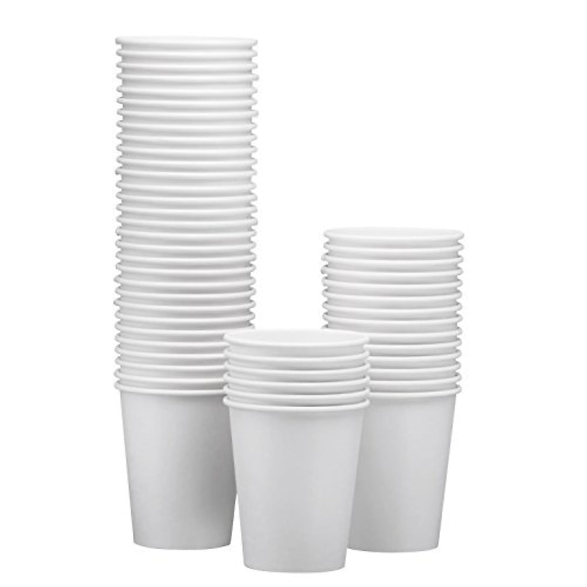 NYHI 200 Pack 8 oz White Paper Disposable Coffee Cups Hot Cold Beverage Drinking Cup for Water Juice Espresso Tea Ideal for Water Coolers Party