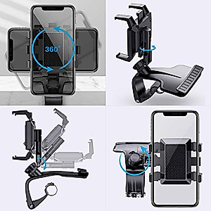 wipalor 2021 Upgraded Car Phone Holder Mount for Dashboard, 1200° Rotating Cell Phone Holder for Car, Universal Big Clamp Car Phone Mount Compatible with iPhone, Samsung, Moto and More