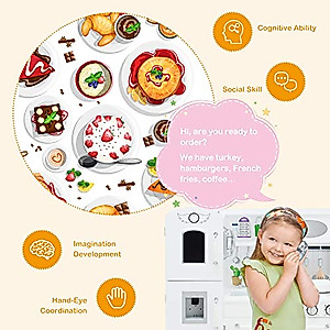 Costzon Kids Kitchen Playset, Wooden Pretend Cooking Playset w/Stove, Fridge, Microwave, Removable Sink, Water Dispenser w/Light Sound, Cabinets, Great Gift for Boys Girls