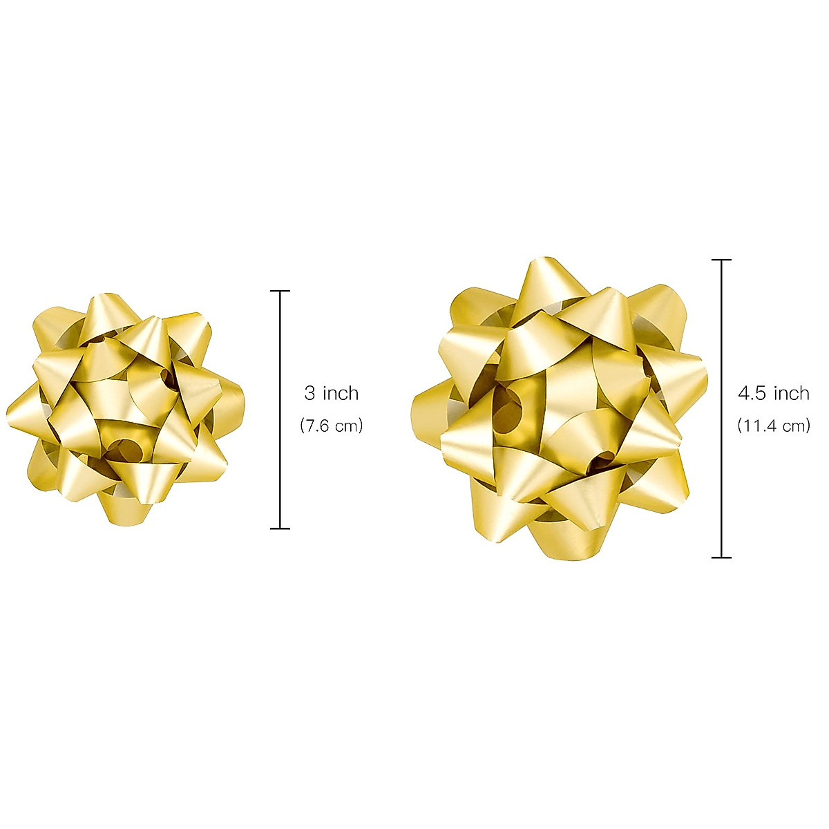 WRAPAHOLIC Matte Gold Gift Bow Assortment (12 Bows) for Birthday, Wedding, Christmas, Baby Shower, Bridal Showers