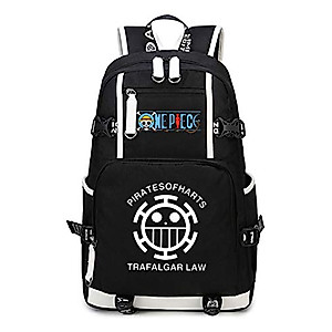 WANHONGYUE One Piece Anime Backpack Rucksack Laptop Book Bag Casual Dayback Black-4