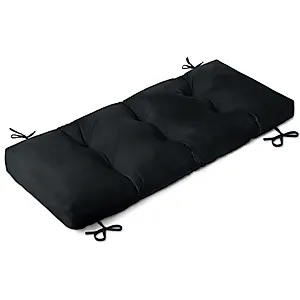 Lokex Anti-Slip Bench Cushion,Soft Durable Window Seat Cushion Indoor,[Velvet] Black, 36"x14"x4"
